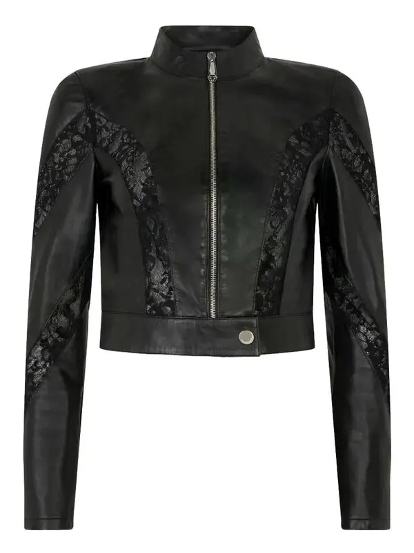Philipp Plein Lace Biker Jacket - Black