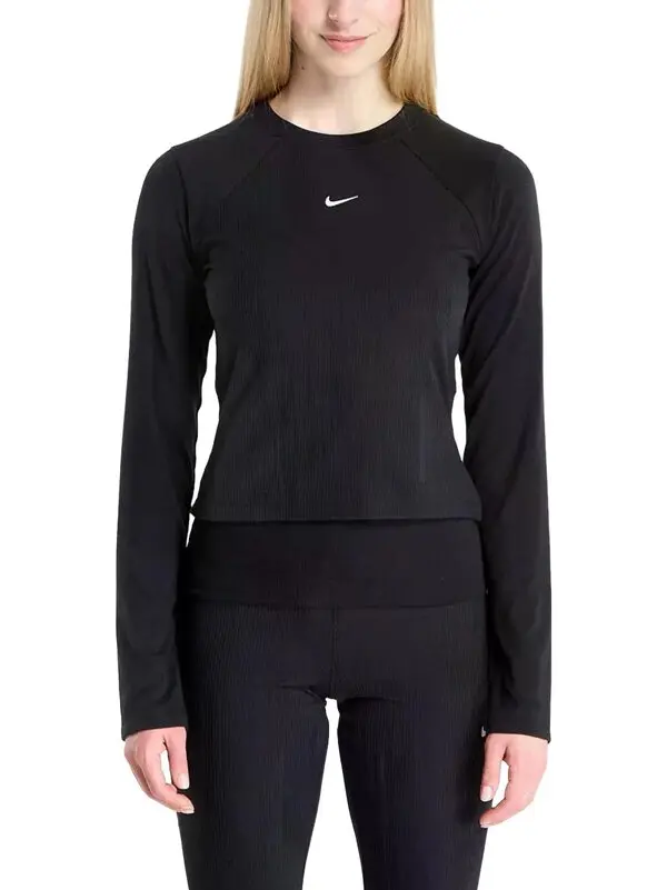Nike Long Sleeve Top With Embroidered Logo - Black