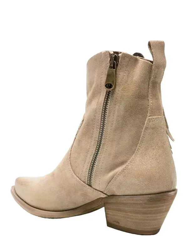 METISSE Fringed Ankle Boots - Neutrals