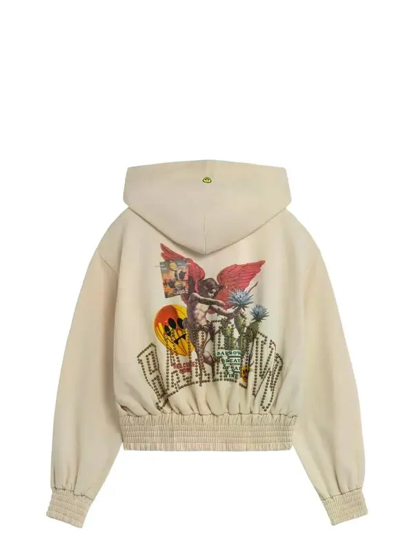 BARROW Studded Zip-up Hoodie - Neutrals