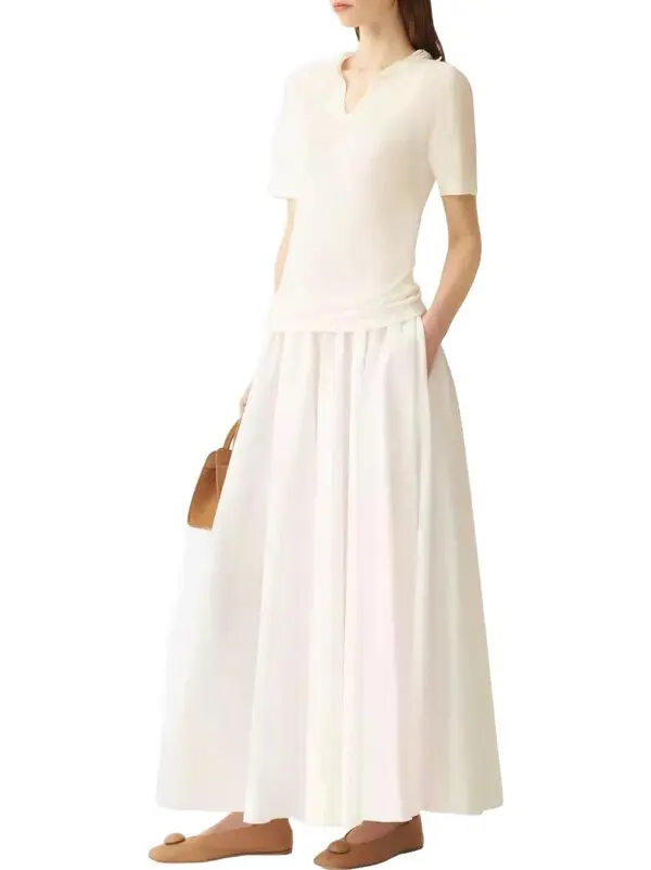 Fabiana Filippi V-neck Short Sleeve Top With Lace Detail - Neutrals