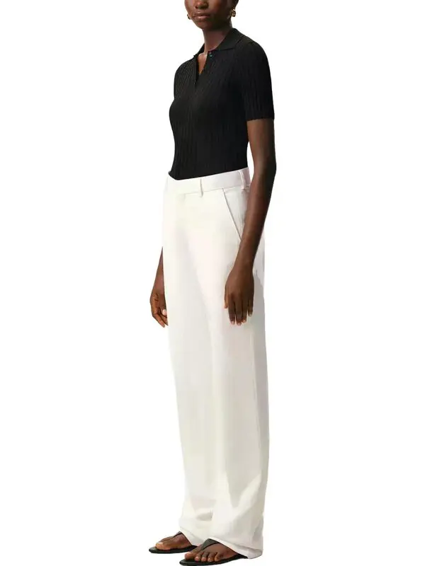 AMI Paris Blended Linen Low Waist Straight Pant - Neutrals