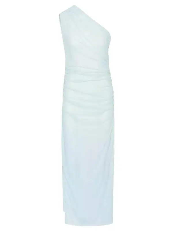 ROTATE BY BIRGER CHRISTENSEN One-shoulder Maxi Dress With Draping - Blue