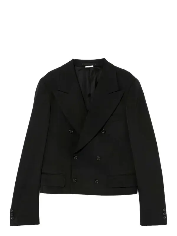 Comme Des Garçons Wool Double-breasted Blazer - Black