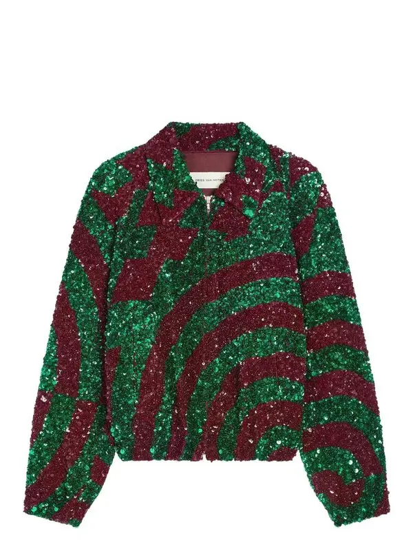 Dries Van Noten Sequinned Jacket - Red