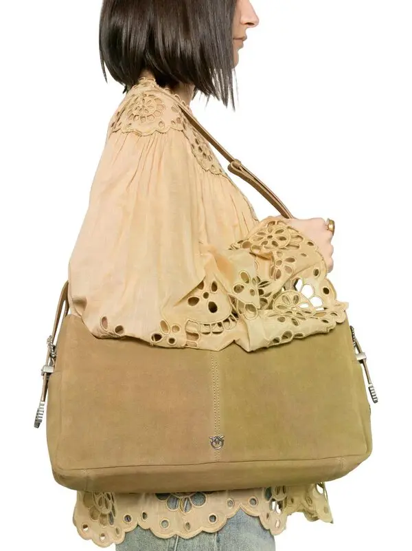 Pinko Suede Shoulder Bag - Neutrals