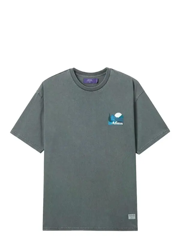 AFTERMATHS Landscape-print T-shirt - Grey
