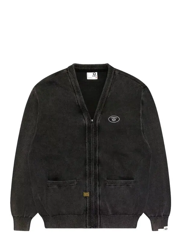 AAPE BY *A BATHING APE V-neck Patch-detail Cardigan - Grey