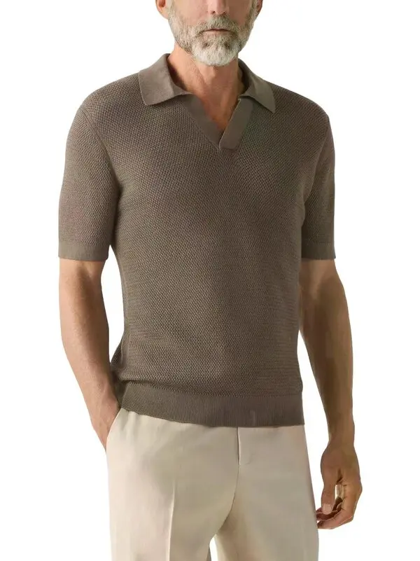 Zegna V-neck T-shirt - Brown