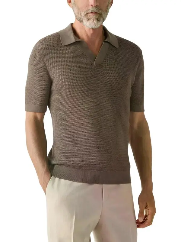 Zegna V-neck T-shirt - Brown