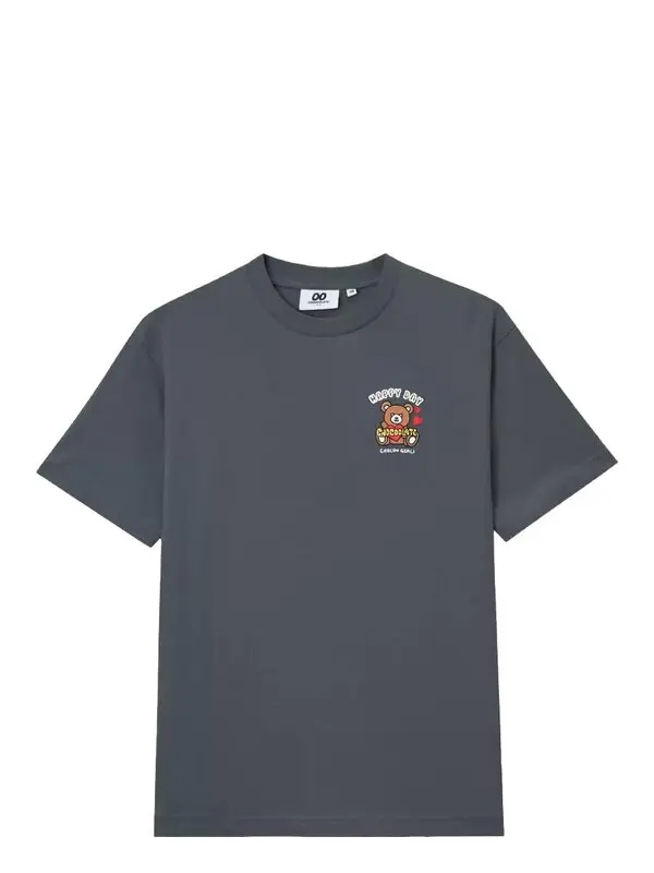 CHOCOOLATE Bear Print Cotton T-shirt - Grey