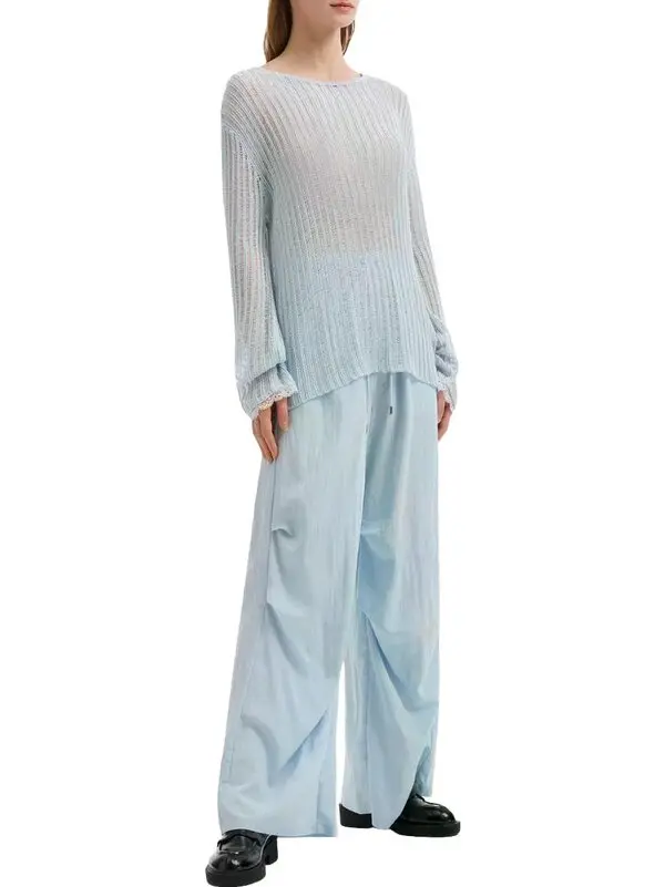 B+AB Lace-trim Long-sleeve Sweater - Blue