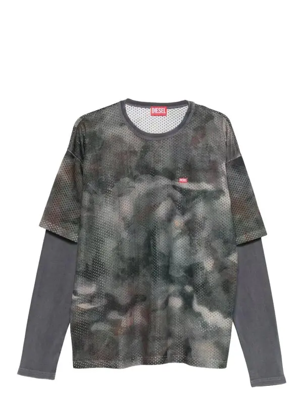 DIESEL® Perforated Long-sleeve T-shirt - Grey
