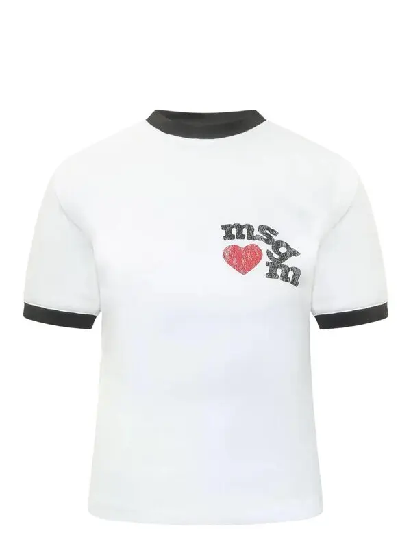 MSGM Ringer Detail T-shirt - White