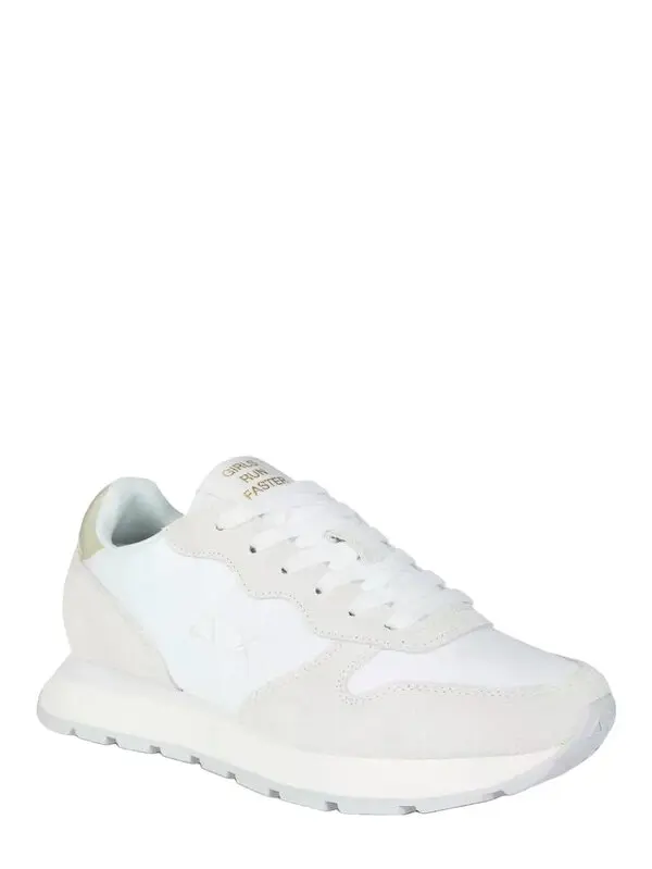 SUN 68 Ally Gold Lace-up Sneakers - White