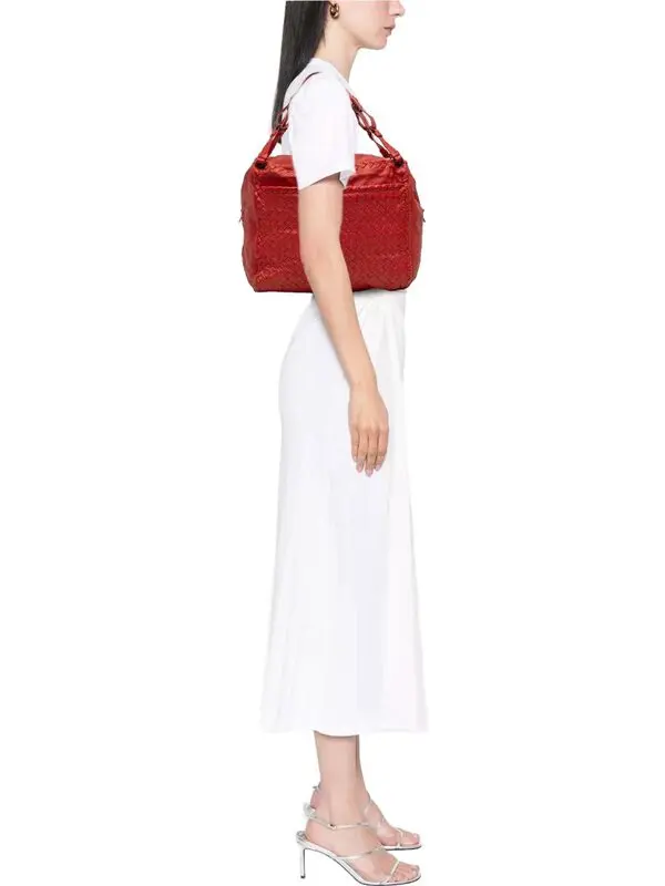 Bottega Veneta 2012-2026 Nappa Intrecciato Cube Tote Bag - Red
