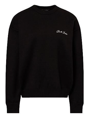 RU & ROCKA Logo-embroidered Round-neck Knitted Jumper - Black