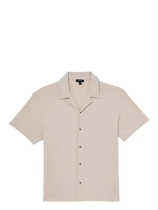 REISS Cedric Textured Stretch-woven Shirt - Stone