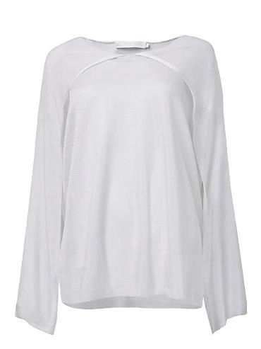 LEEM Capelet Sleeve Knitted Top - Silver