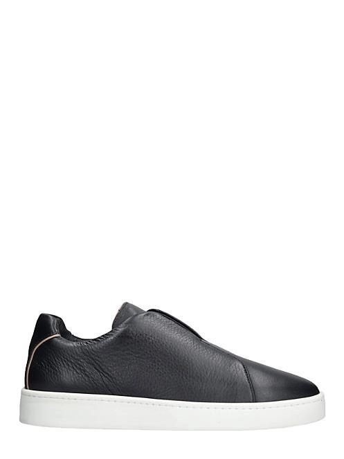 AURELIEN Aur3 Leather Trainers - Navy