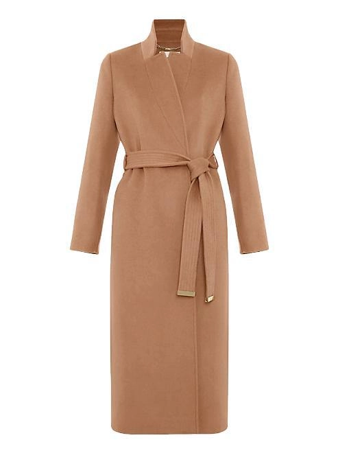 PHASE EIGHT Charlotte Tie-belt Wool-blend Coat - Camel