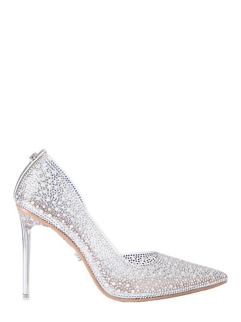 Carvela Positano Embellished Stiletto Courts - Silver