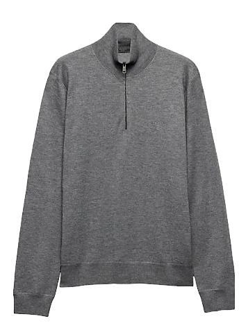 Prada Logo-embroidered Half-zip Cashmere-silk Turtleneck - Grey