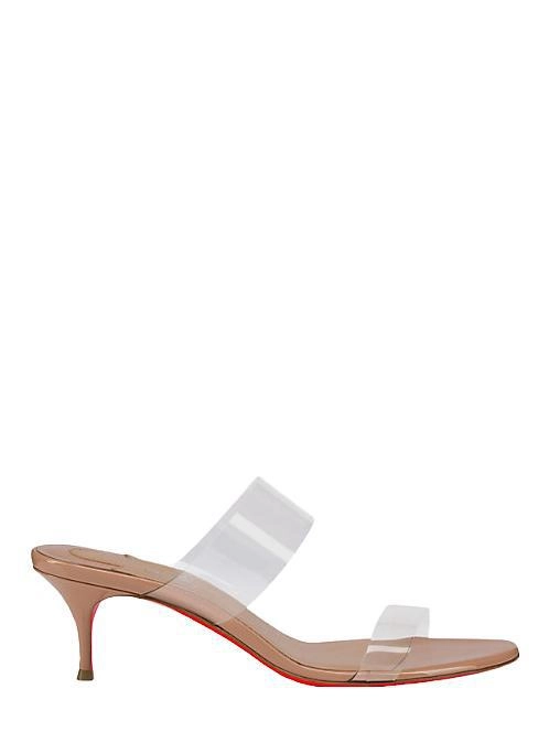 CHRISTIAN LOUBOUTIN 55mm Heeled Leather Mules - Blush