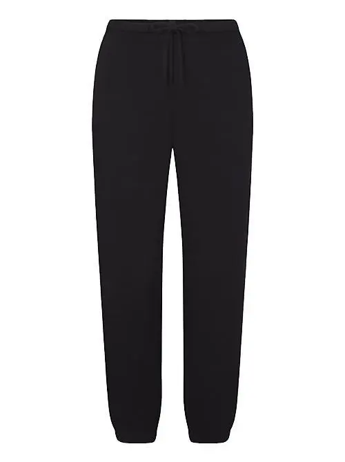 SKIMS Elasticated-waist Fleece Jogging Bottoms - Onyx