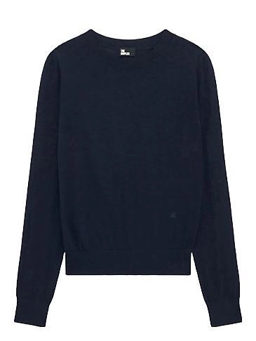 The Kooples Round-neck Wool Knitted Jumper - Navy