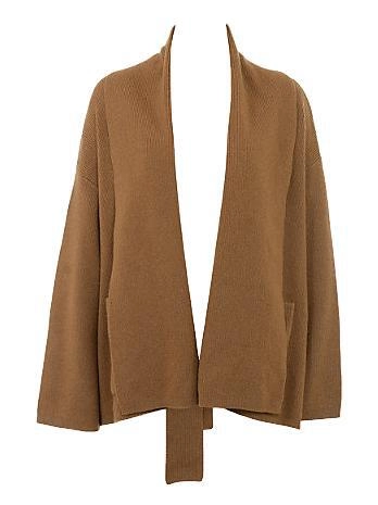 House Of Cb Madison Relaxed-fit Wool Cardigan - Camel