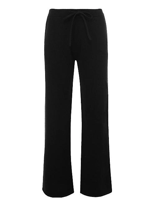House Of Cb Chelsea Wide-leg Knitted Trousers L - Black