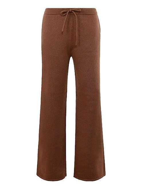 House Of Cb Chelsea Wide-leg Knitted Trousers L - Camel