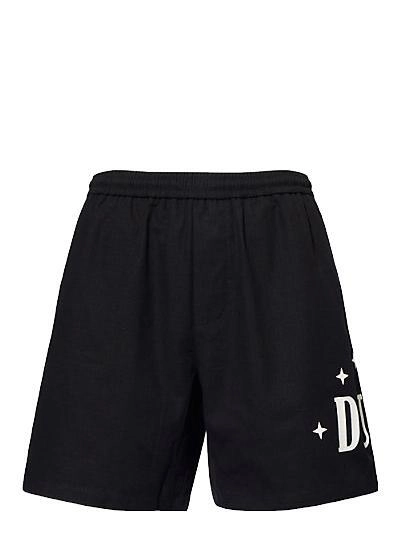 DUKE + DEXTER Drawstring Two-slip-pockets Cotton-poplin Shorts - Black