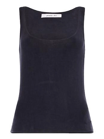 PEACHY DEN Kylie Scoop Neck Stretch Jersey Top - Graphite