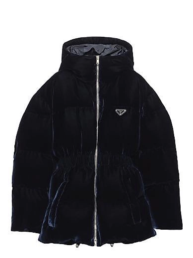 Prada Velvet Down Jacket - Blue