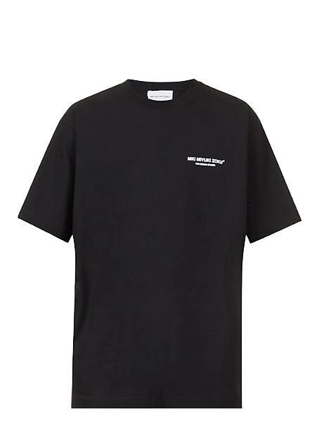 MKI MIYUKI ZOKU Design Studio Brand-print Organic-cotton Jersey T-shirt - Black