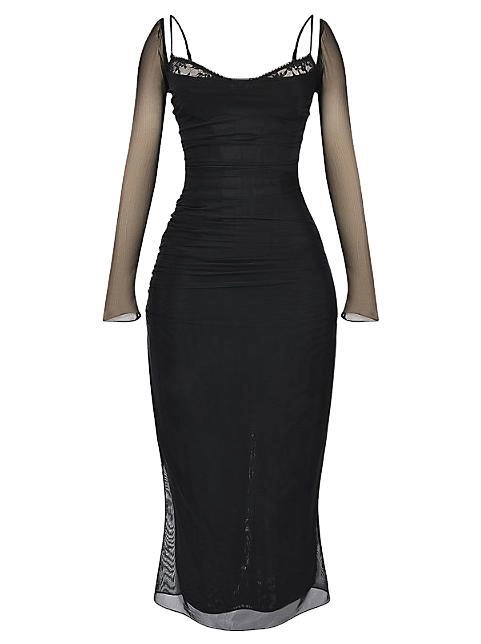 House Of Cb Katarina Corseted Stretch-woven Maxi Dress - Black