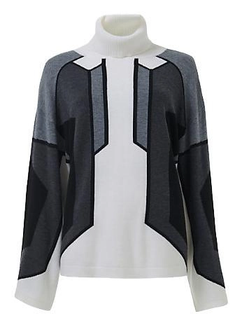 LEEM High-neck Intarsia-knit Wool-blend Jumper - Grey