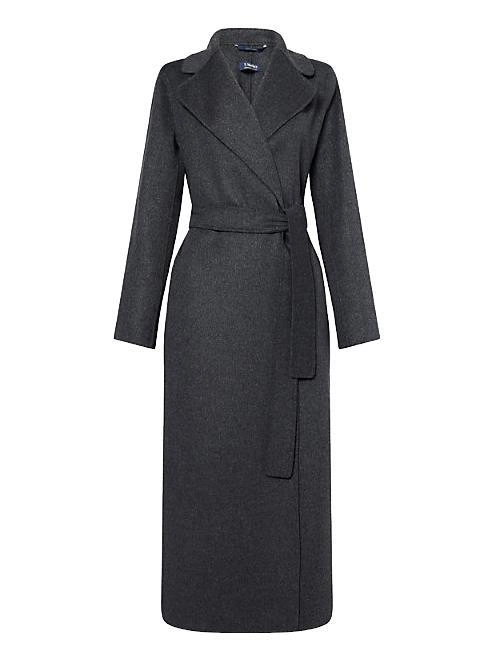 Max Mara Poldo Belted Virgin-wool Coat - Dark Grey