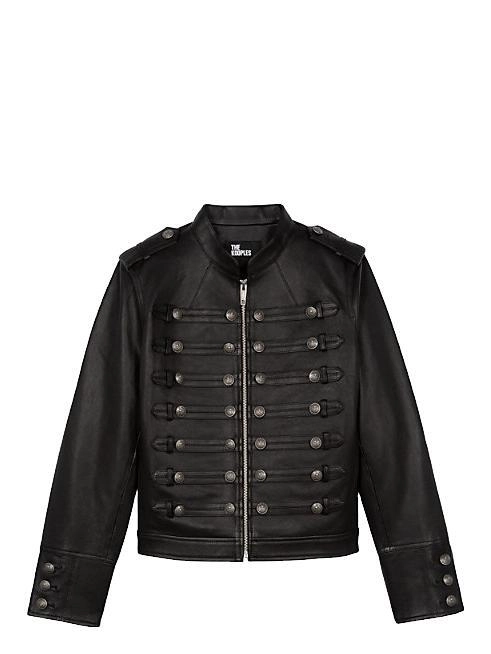 The Kooples Heritage-button Leather Jacket - Black