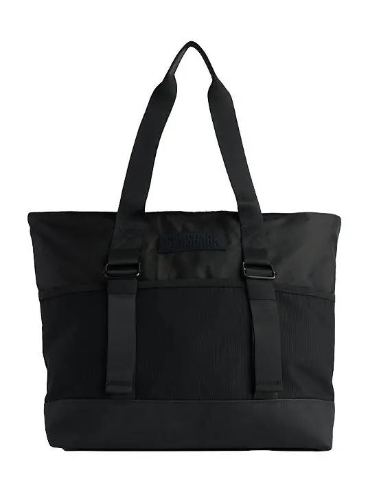 GYMSHARK Everyday Brand-patch Woven Tote Bag - Black