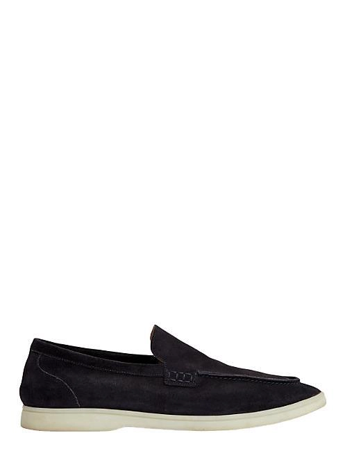 REISS Suede Slip-on Loafers - Navy