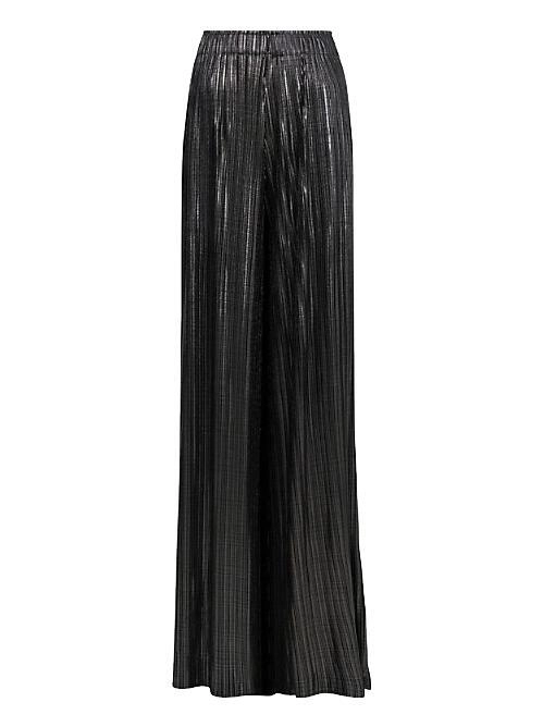 LEEM Plisse Elasticated-waistband Wide-leg Trousers - Grey