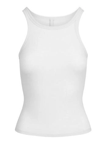SKIMS Sheer Rib Cotton-blend Tank Top - Snow