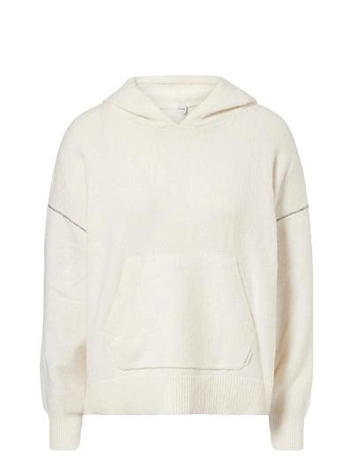 Calvin Klein Oversized Contrast-seam Plush-terry Hoodie - Ivory