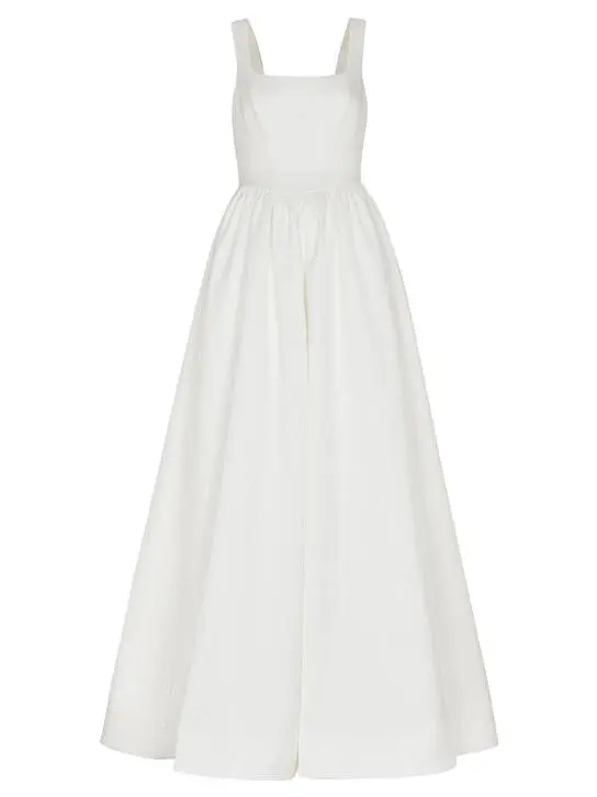 Whistles Lettie Square-neck Woven Maxi Wedding Dress - Cream