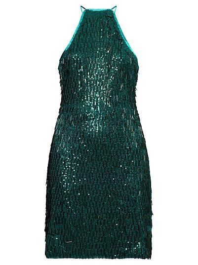 AMY LYNN Foxy Sequin Woven Mini Dress - Teal