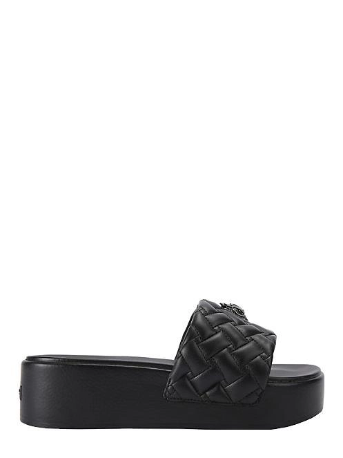 Kurt Geiger Meena Eagle Quilted Platform Sandals - Black