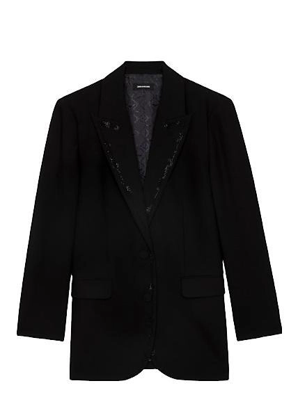 Zadig&Voltaire Viva Rhinestone-embellished Stretch-woven Blazer - Black